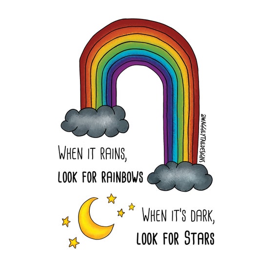 Rainbow Cute Quotes Rainbow Quotes Art Prints: Kids Room Decor
