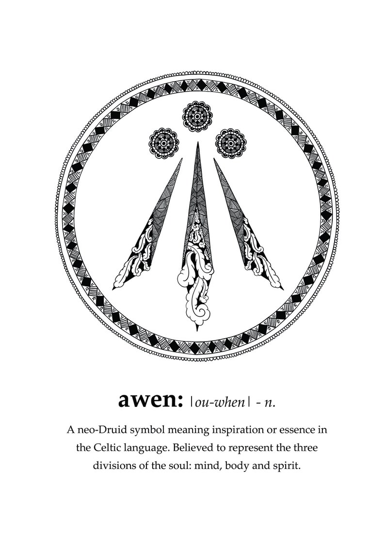 Awen Symbol & Definition - Druid - Celtic Symbol - Digital Download ...