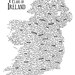 A3 Illustrated Map of Ireland - Irish Surnames and Ancestry - Wall Art ...