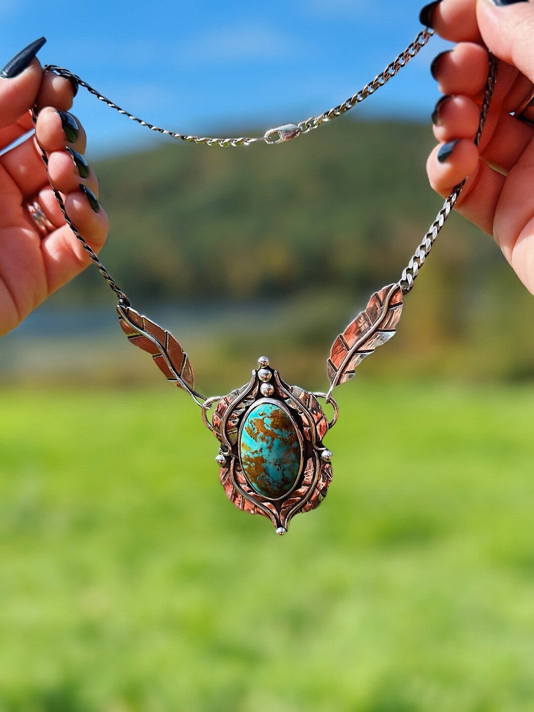 Rising Phoenix Talisman Handcrafted Silversmithing Kingman Turquoise ...
