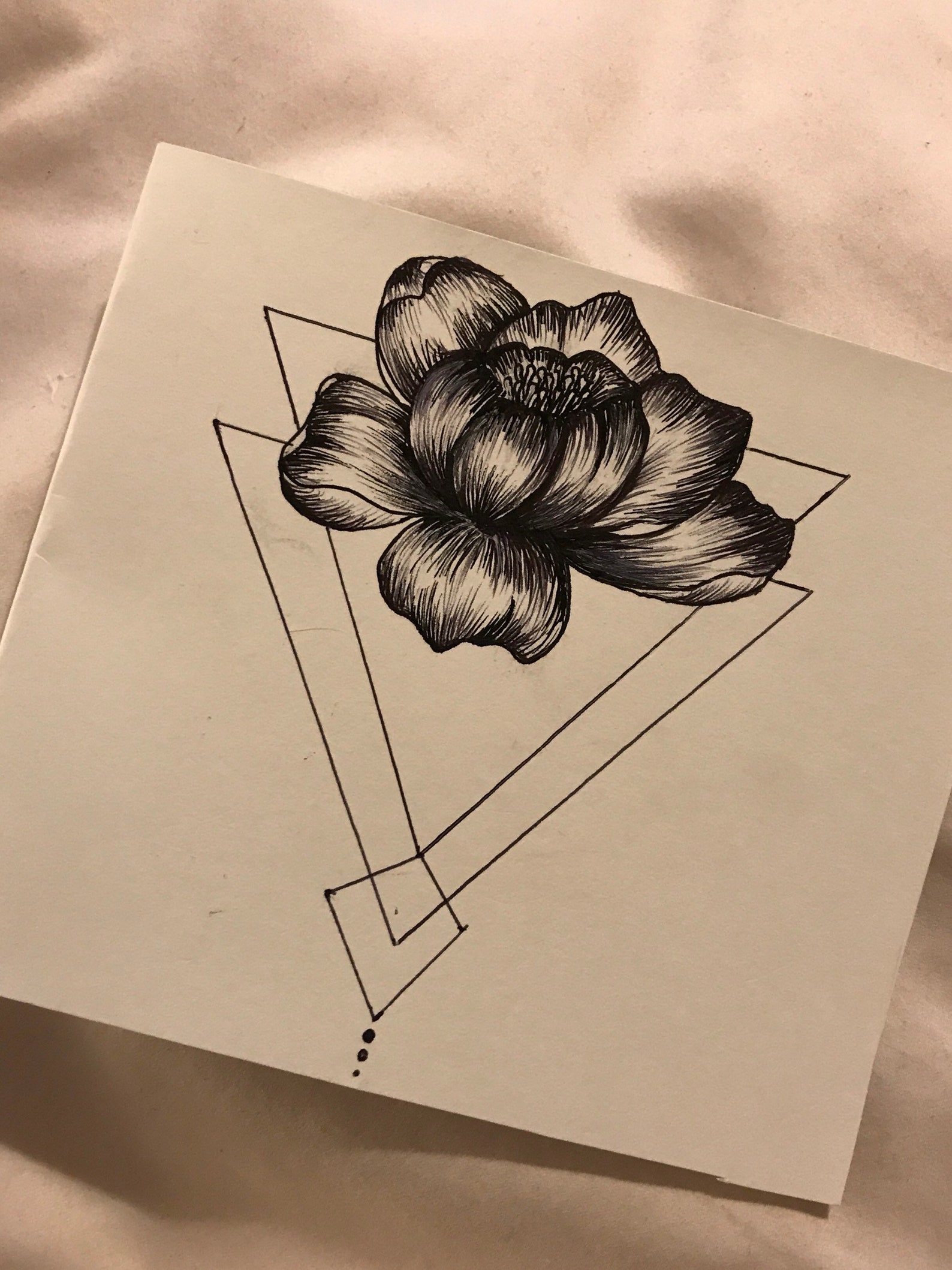 Hand Drawn Fineliner and Watercolour Flower - Etsy