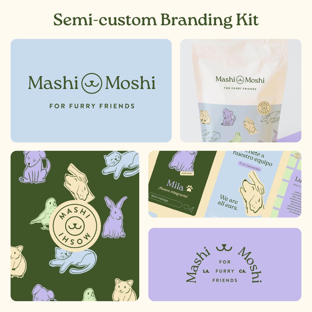 Pet Brand Identity Kit – Semi-custom Logo, Pastel Palette - Etsy