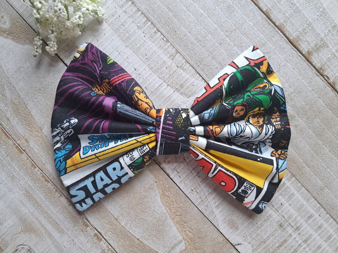 Space Troopers Bow, Made With Cotton Fabric, Girls Black Hair Bow ...