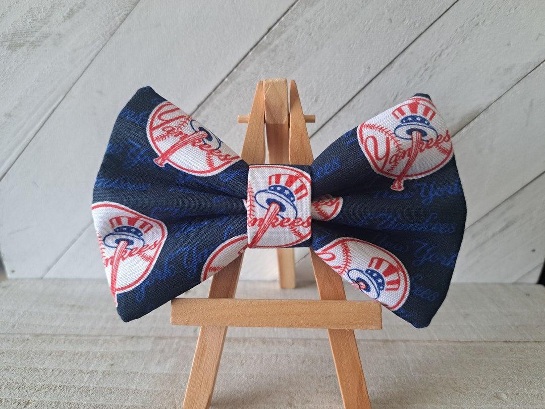 New York Baseball Bow Tie | Cotton Fabric | Adjustable Neck Strap | Pet ...