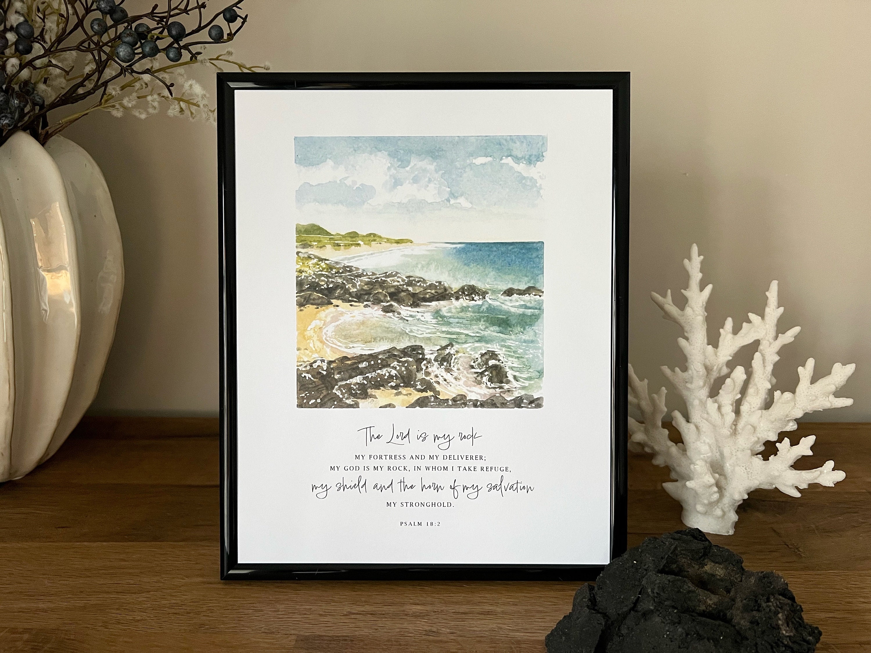 Psalm 18:2 Print the Lord is My Rock, My Fortress, My Deliverer Bible ...