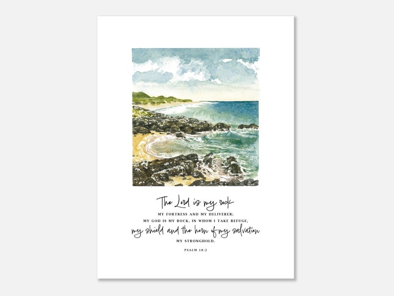 Psalm 18:2 Print | the Lord is My Rock, My Fortress, My Deliverer ...