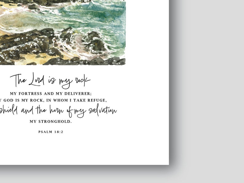 Psalm 18:2 Print | the Lord is My Rock, My Fortress, My Deliverer ...