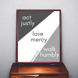 Instant Download, Verse, Micah 6:8, Bible, Desk Decoration ...