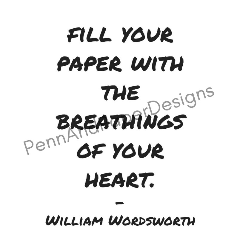 Instant Download, William Wordsworth, Quote, Wall Art, Books, Reading ...