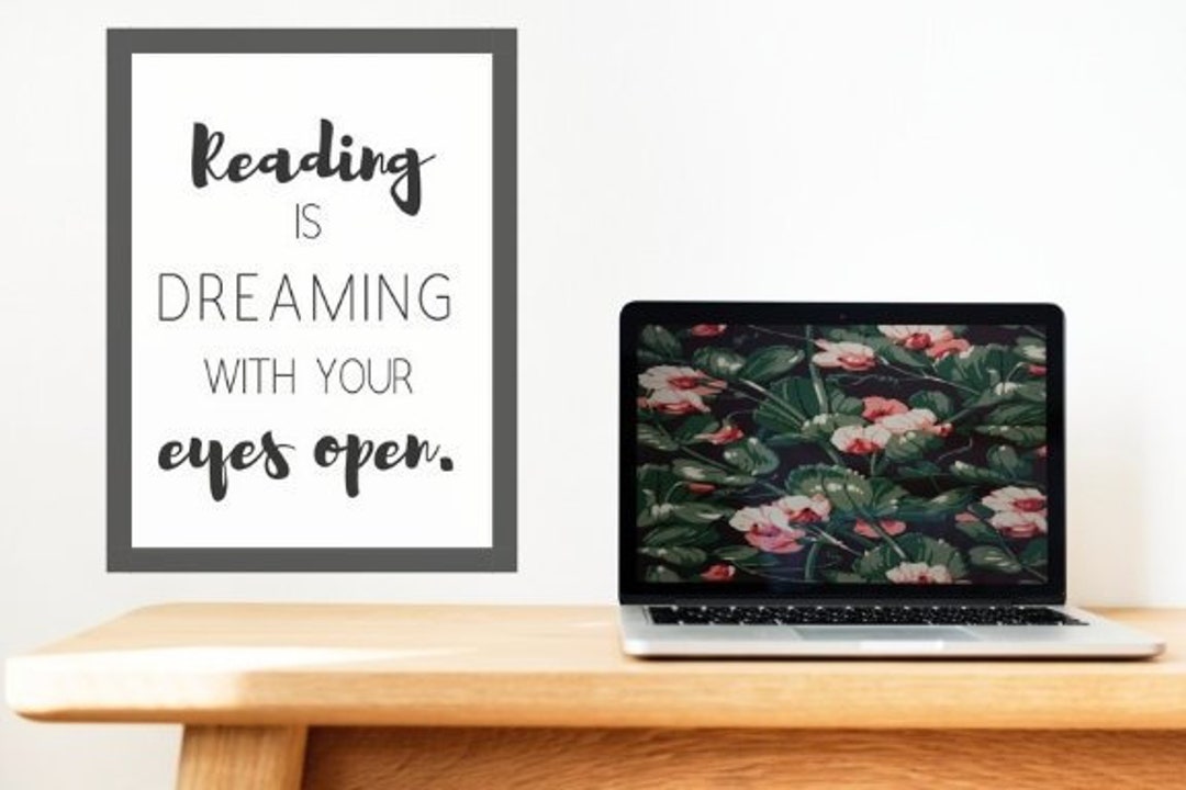 Instant Download, Reading, Book Lover, Wall Art, Office Decor, Library ...