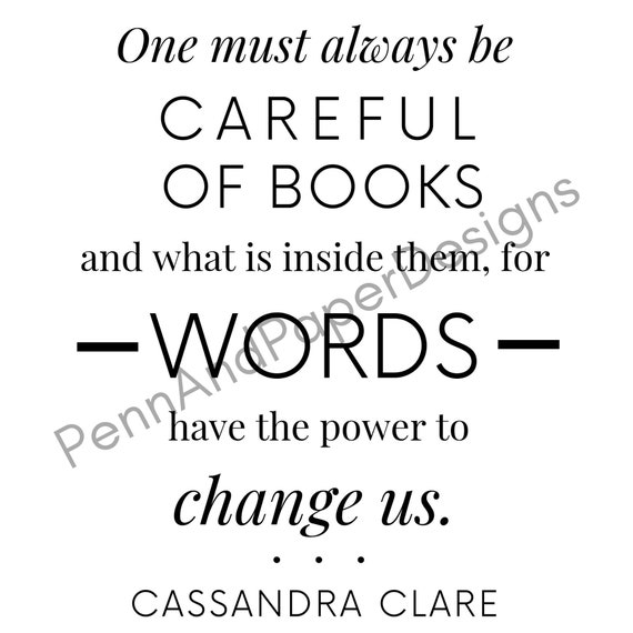 Instant Download Books Reading Writing Quotes Cassandra Clare Wall Art Decor Dorm Decor Office Desk Printable Shadowhunters Etsy UK