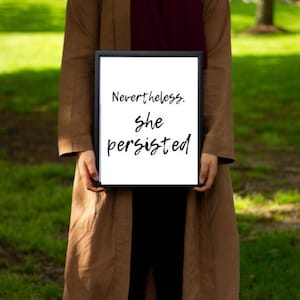 Instant Download, Wall Art, Feminism, Nevertheless She Persisted, Dorm ...