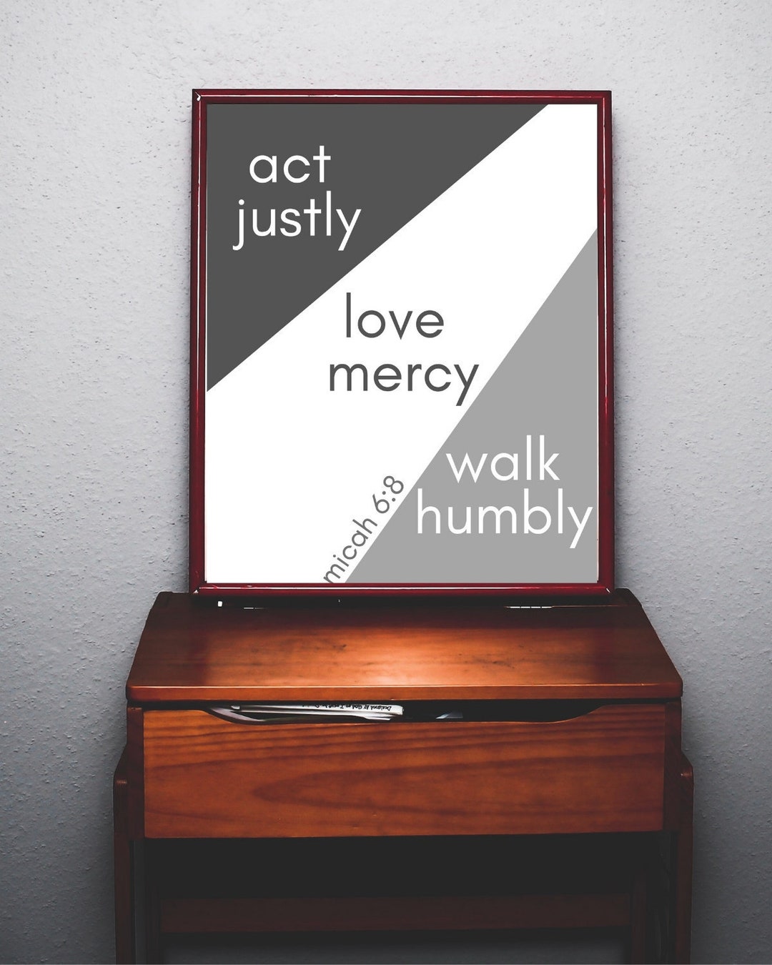 Instant Download, Verse, Micah 6:8, Bible, Desk Decoration ...