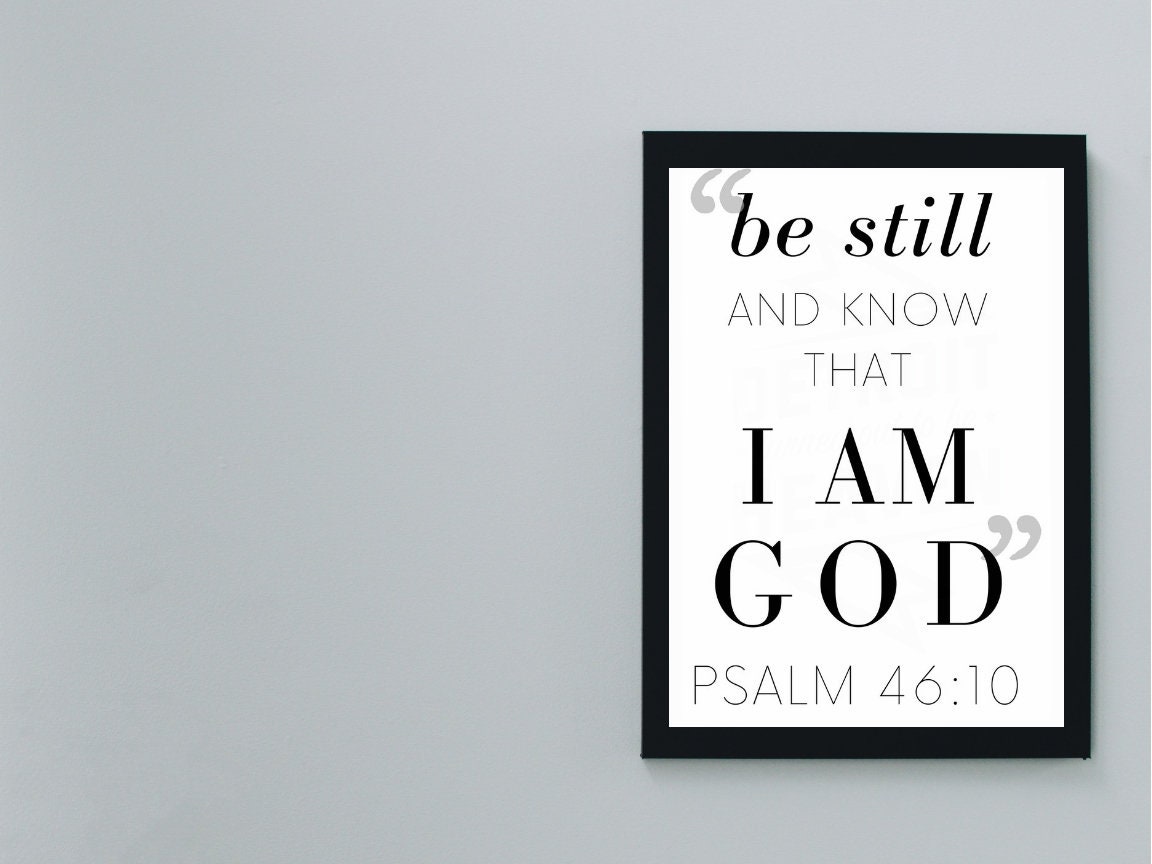 Instant Download, Bible Verse, Psalms, Black and White, Wall Art, Decor ...