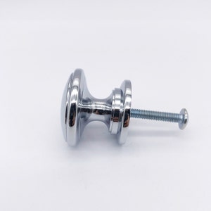 Shiny Silver Round Cabinet Knobs, Drawer Pulls, Drawer Knobs, Knobs ...