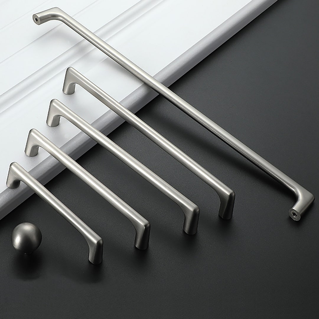 Brushed Nickel Cabinet Pulls: Sleek Minimalist Drawer Knobs - Etsy
