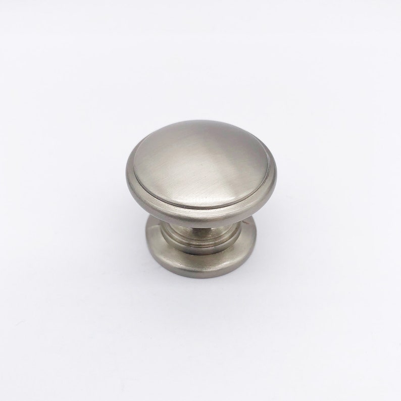 Brushed Nickel Round Cabinet Knobs Drawer Pulls Drawer - Etsy