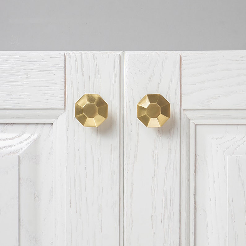 Brass Octagon Cabinet Knobs Drawer Knobs for Homes Offices - Etsy