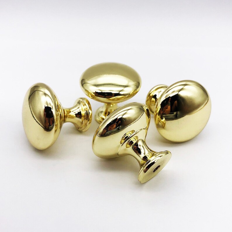 Shiny Gold Round Cabinet Knobs Cabinet Pulls Drawer Pulls - Etsy