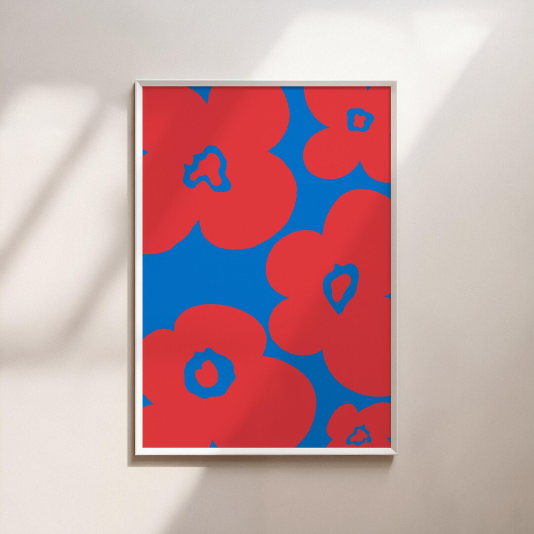 Modern Marimekko Style Abstract Art Print–colorful Retro Digital Poster ...