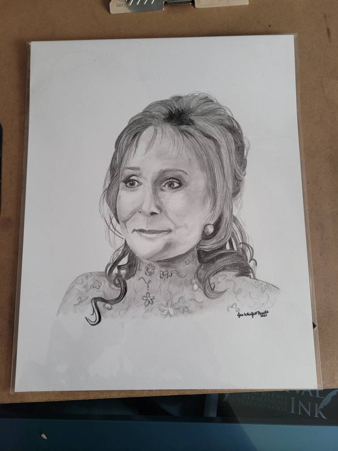 Loretta Lynn Drawing 11x14 - Etsy