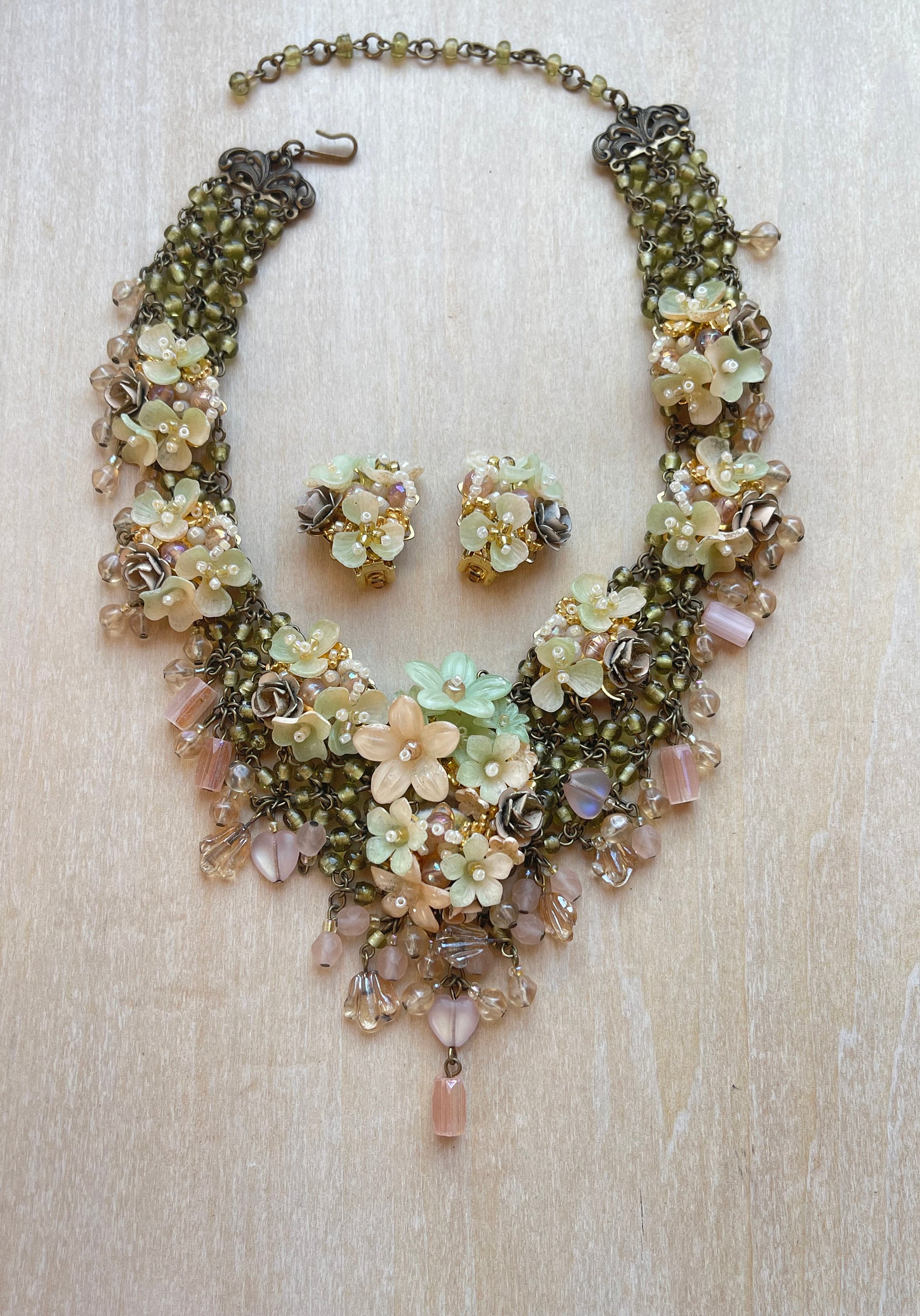 Jewelry Set, Vintage Colleen Toland Jewelry, Flower Statment Necklace ...