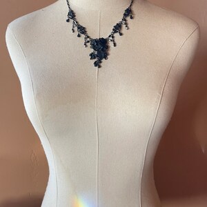 Rare Vintage COLLEEN TOLAND Black Rose Floral Necklace Handmade Jewelry ...