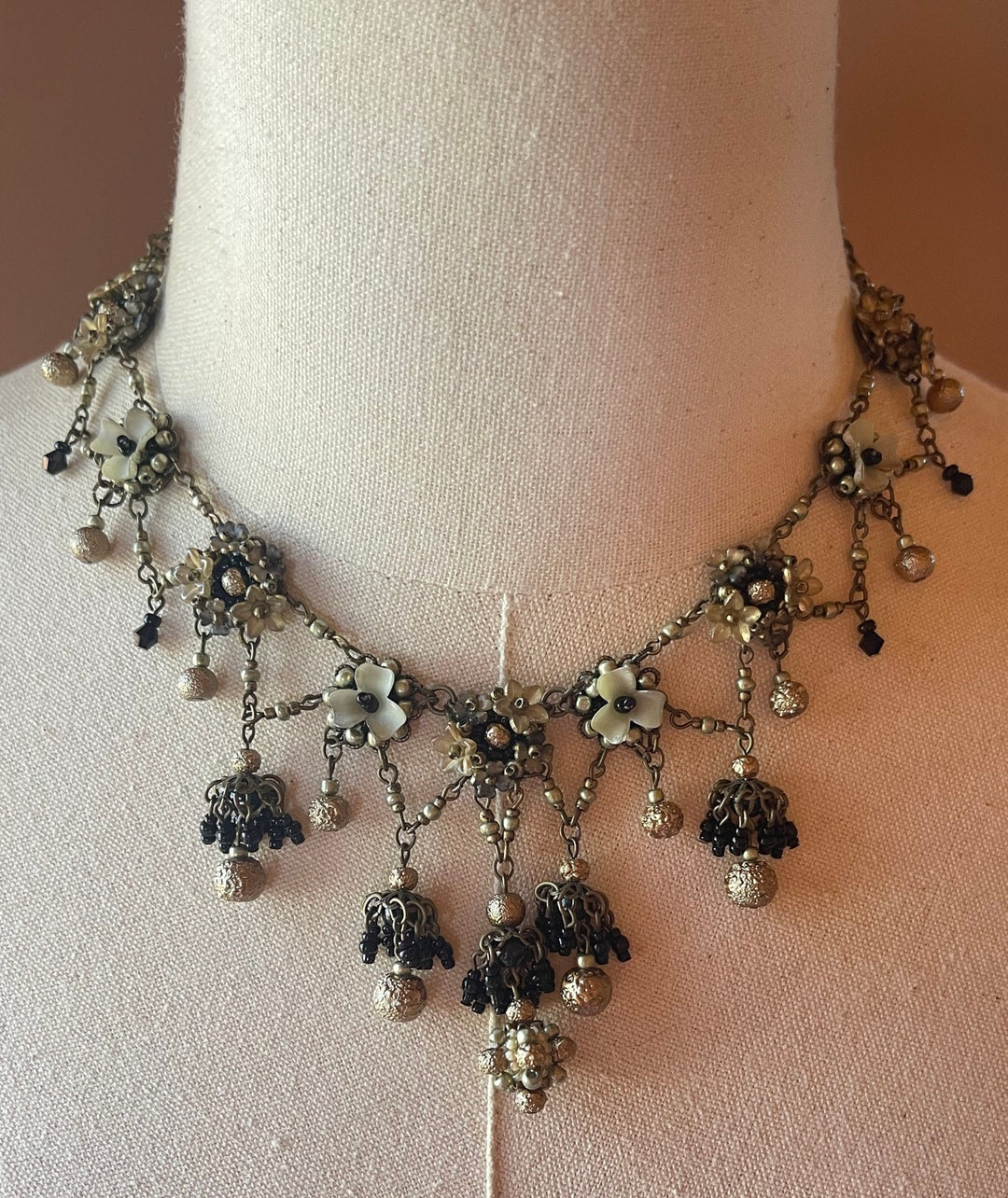 Vintage Colleen Toland "gold Bronze Black" Necklace - Etsy