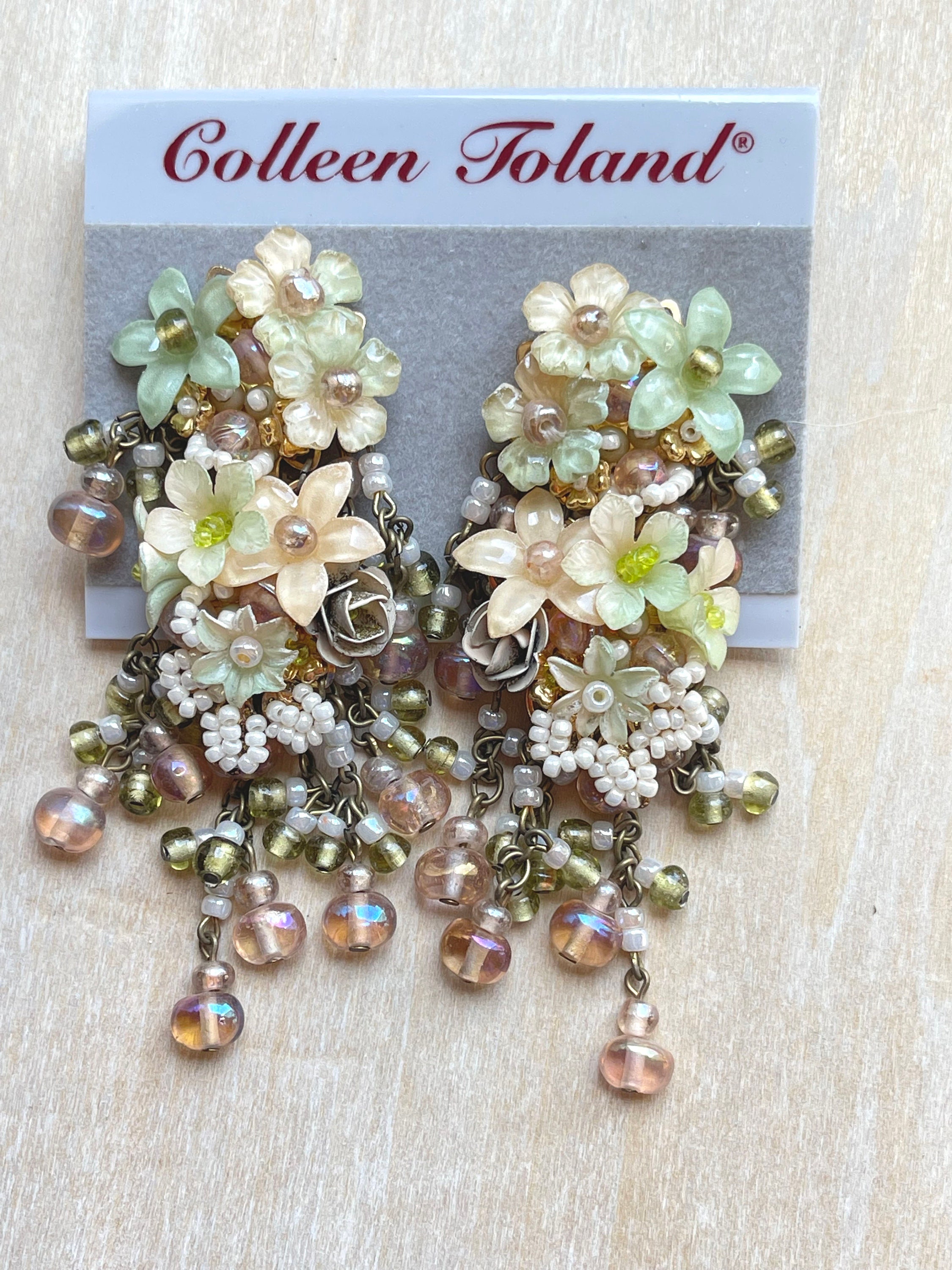 Vintage Colleen Toland in wild Peach Apricot Green - Etsy