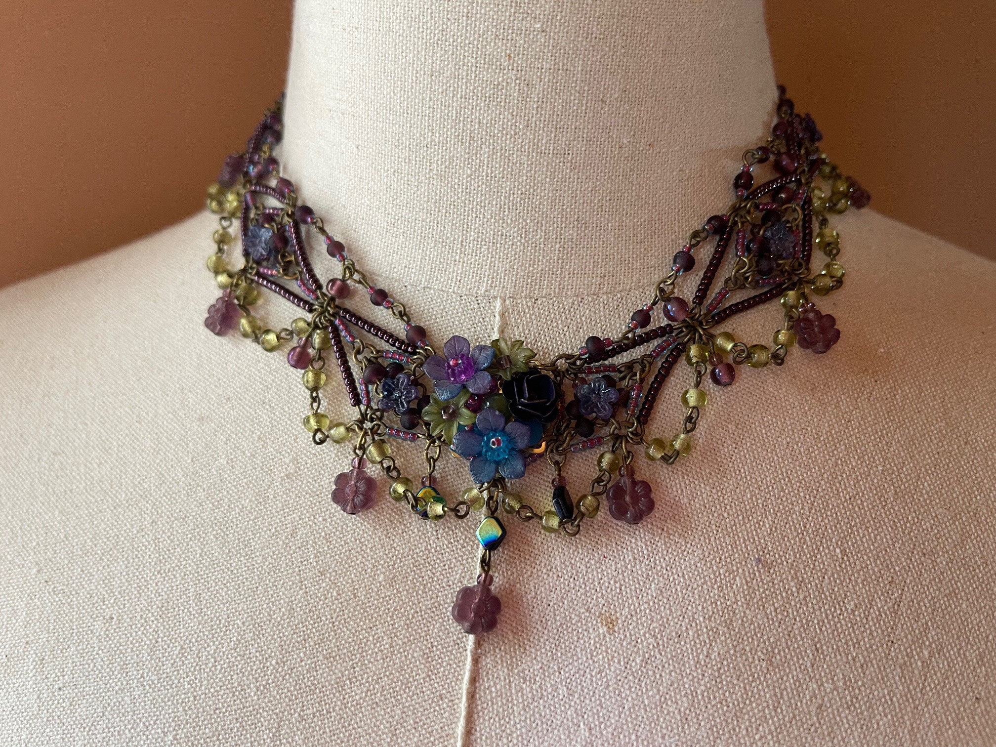 Jewelry Set, Vintage COLLEEN TOLAND Purple and Blue Necklace and ...