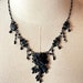 Rare Vintage COLLEEN TOLAND Black Rose Floral Necklace Handmade Jewelry ...