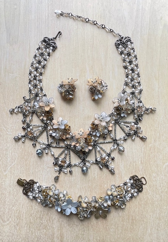 Jewelry Set Vintage COLLEEN TOLAND Gold Silver Statem… - Gem