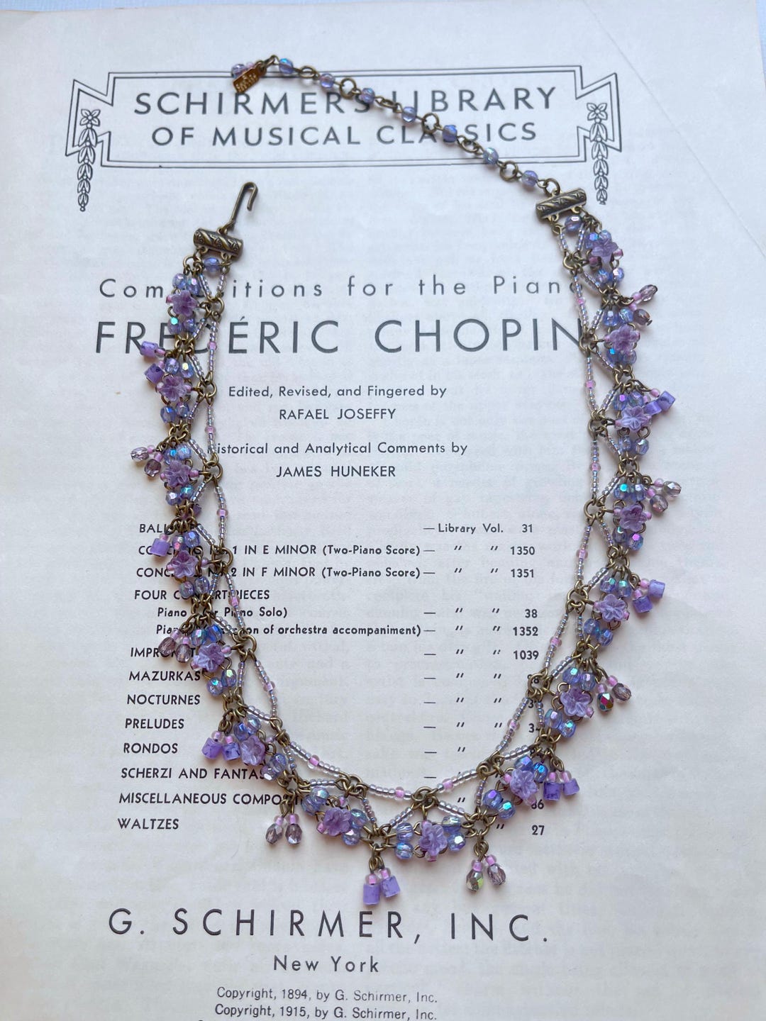 Vintage COLLEEN TOLAND Purple Pink XO Necklace Handmade Handbeaded ...