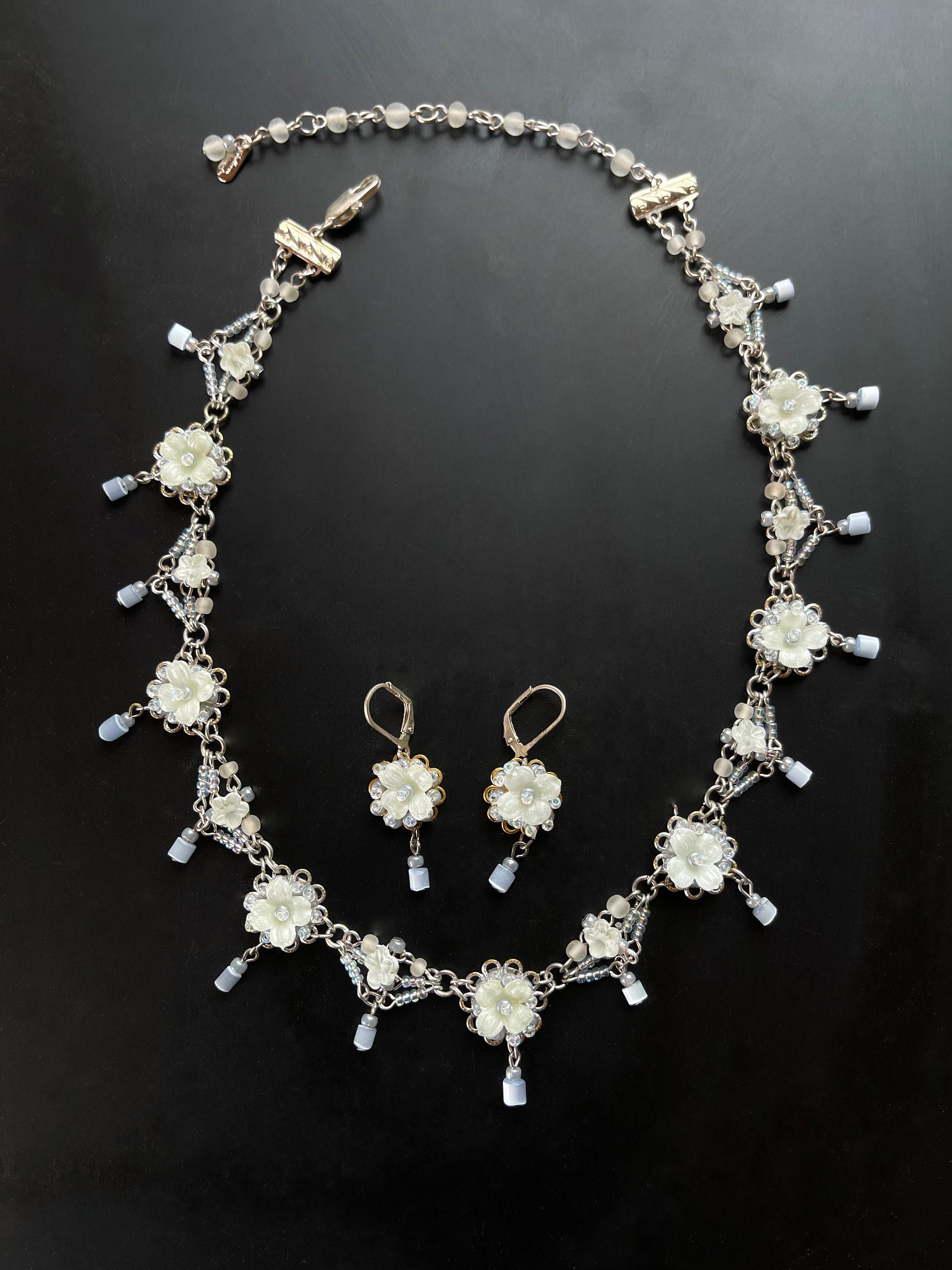 Jewelry Set Vintage COLLEEN TOLAND Soft Blue Aqua Necklace and Earring ...