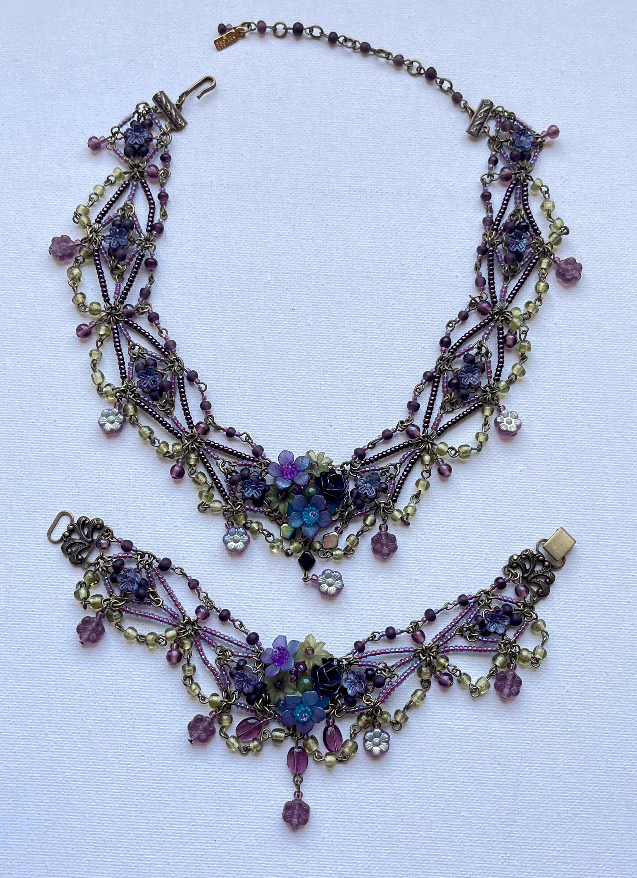 Jewelry Set, Vintage COLLEEN TOLAND Purple and Blue Necklace and ...