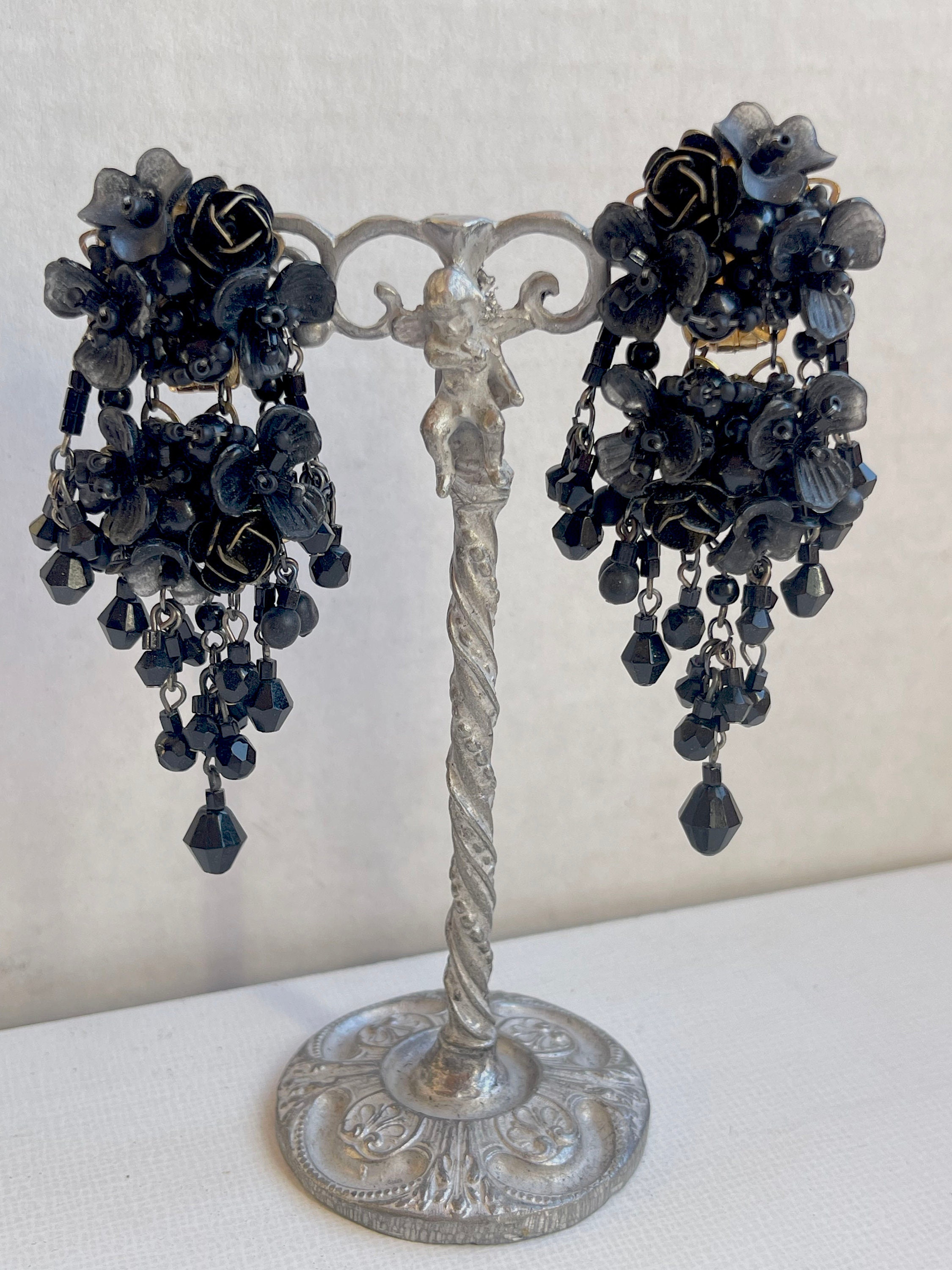 Vintage COLLEEN TOLAND Black Chandelier Beaded Statement - Etsy