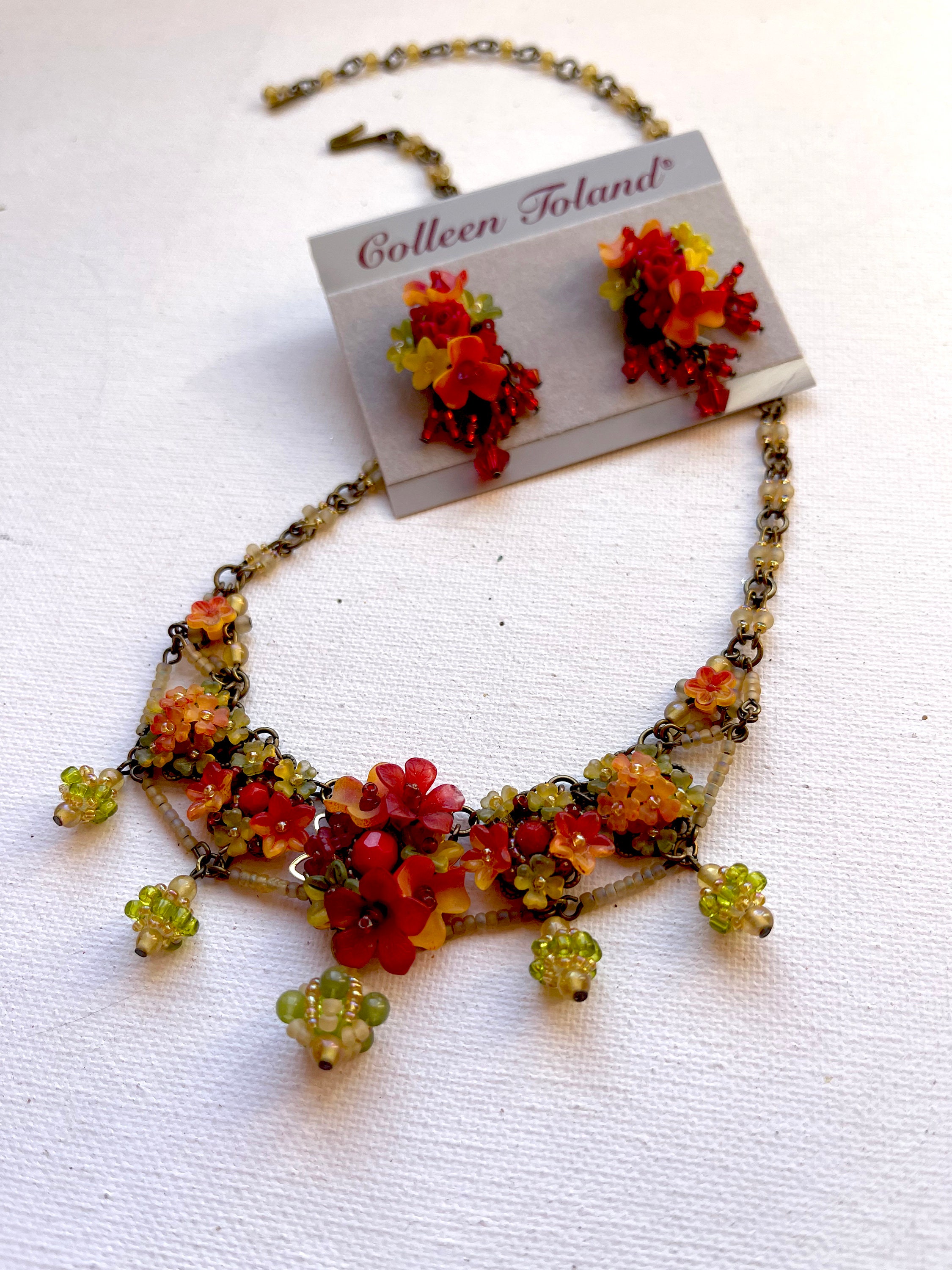 Jewelry Set, Vintage COLLEEN TOLAND 2 Piece Necklace and Earring Set ...
