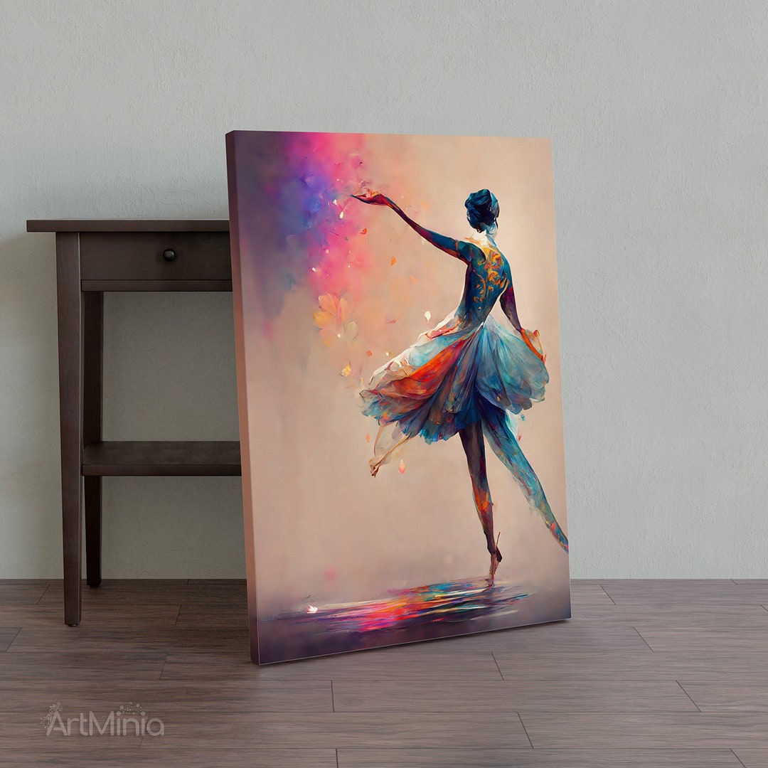 Abstract Ballet Dancer Canvas Print: Colorful Gallery Wall Art - Etsy ...