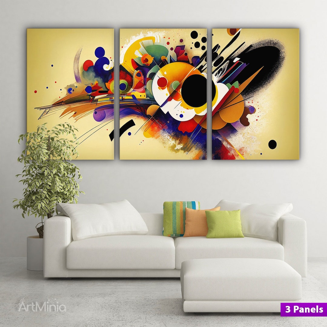 Wassily Kandinsky Style Abstract Painting Canvas Print Wall Art, Ready ...