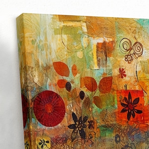 Large Abstract Collage Painting Canvas Print Wall Art, Ready to Hang ...