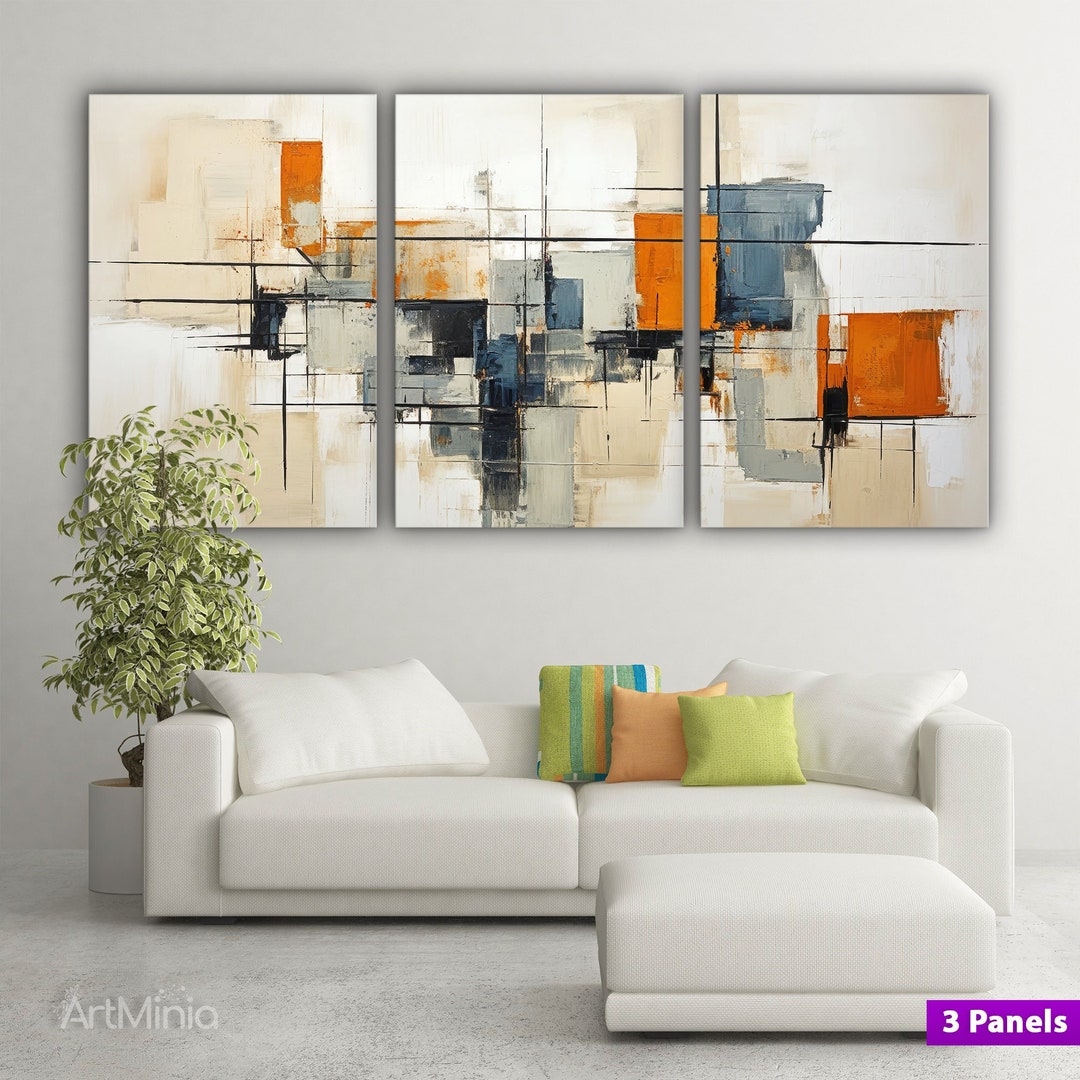 Multi Panel Abstract Canvas Print: Modern Gallery Wall Art - Etsy