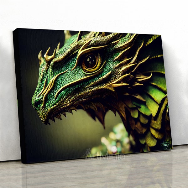 Canvas Art Print Dragon - Etsy
