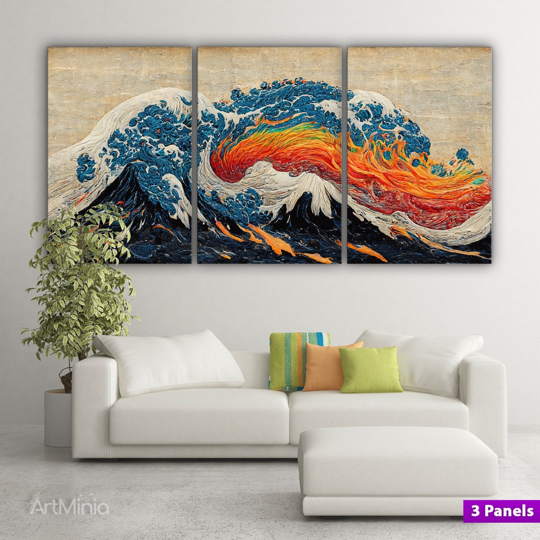 The Great Wave off Kanagawa Version 2, Style of Hokusai Canvas Print ...