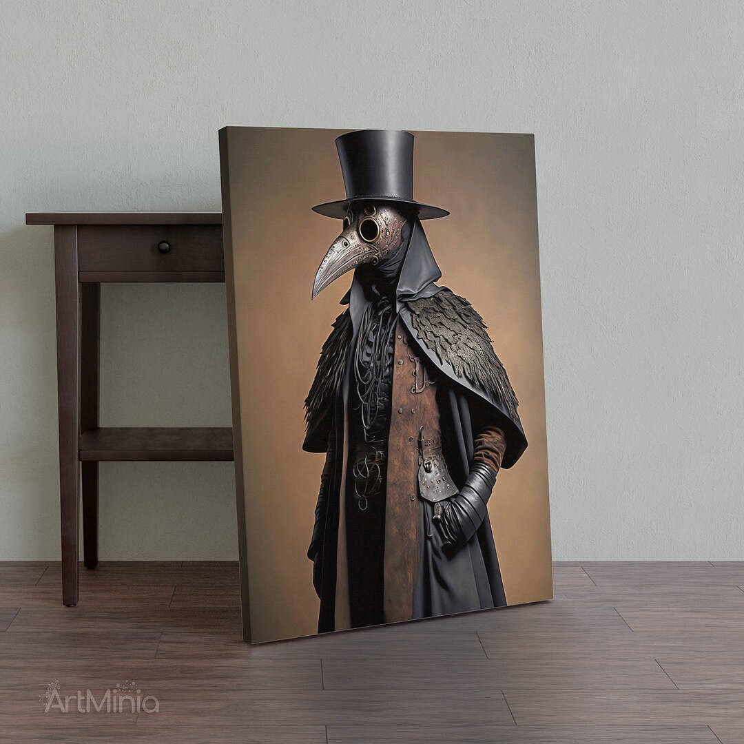 Female Plague Doctor Canvas Print Wall Art, Digital Painting Wall Art ...