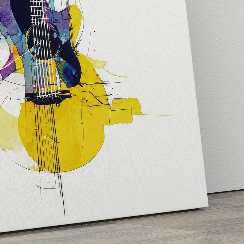 Abstract Acoustic Guitar Canvas Print: Modern Music Room Decor - Etsy
