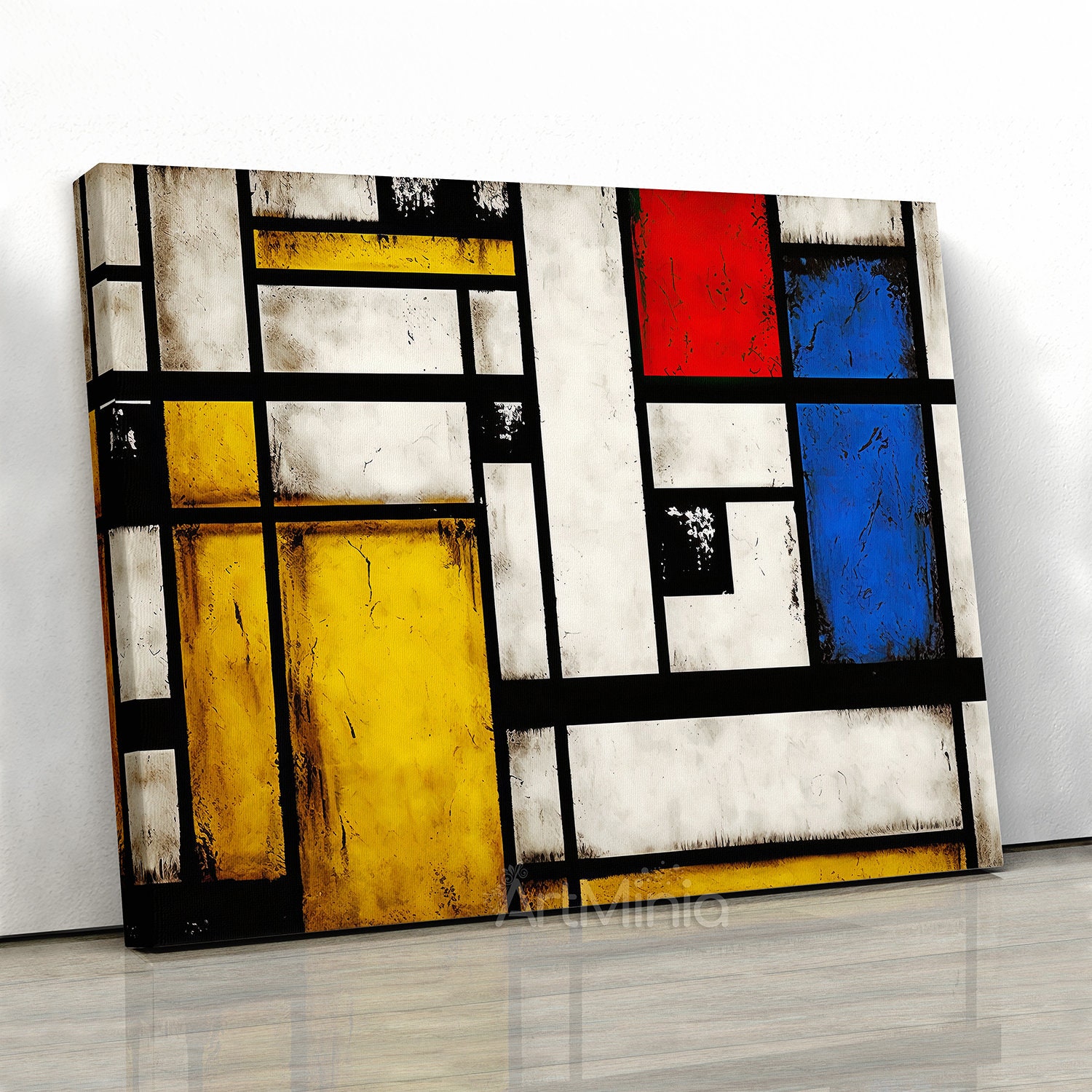 Piet Mondrian Style Abstract Painting Canvas Print Wall Art - Etsy