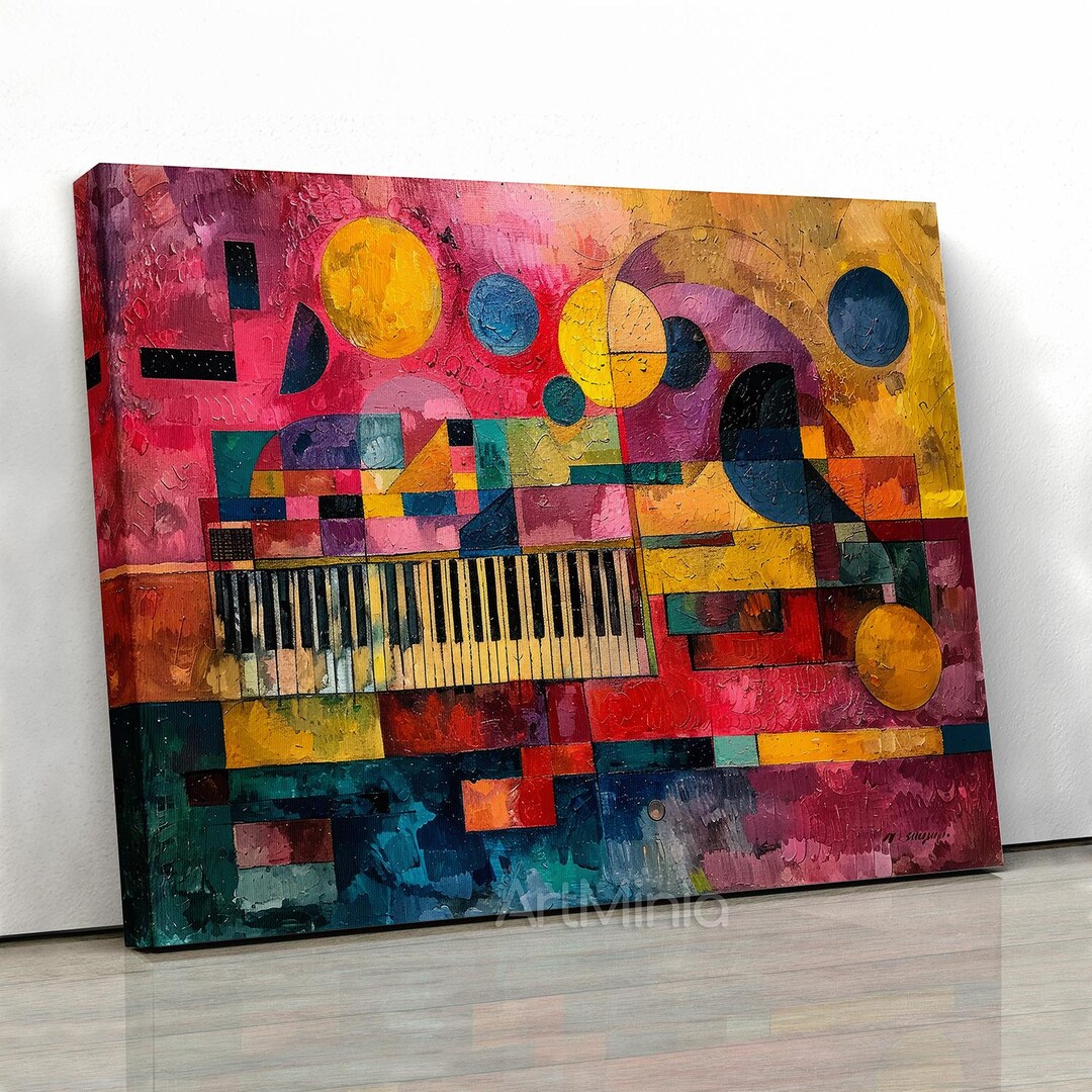 Kandinsky-inspired Musical Notes Canvas Print: Abstract Pastel Colors ...