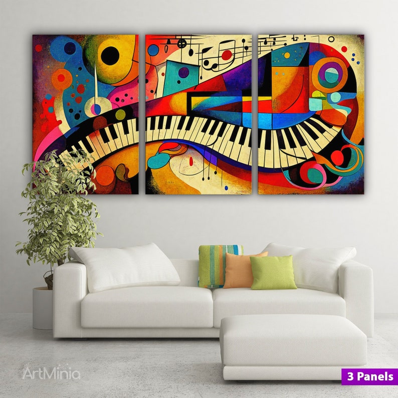 Kandinsky Piano Canvas Print: Abstract Music Wall Art, Ready to Hang ...