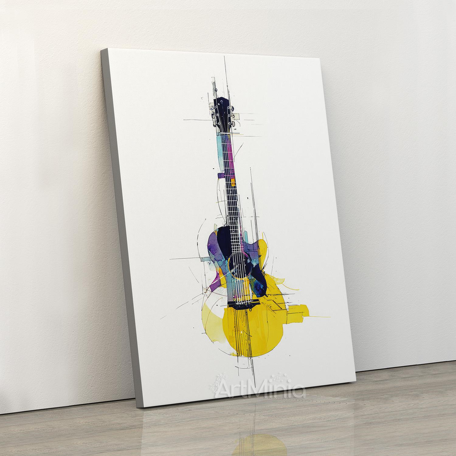 Abstract Acoustic Guitar Canvas Print: Modern Music Room Decor - Etsy
