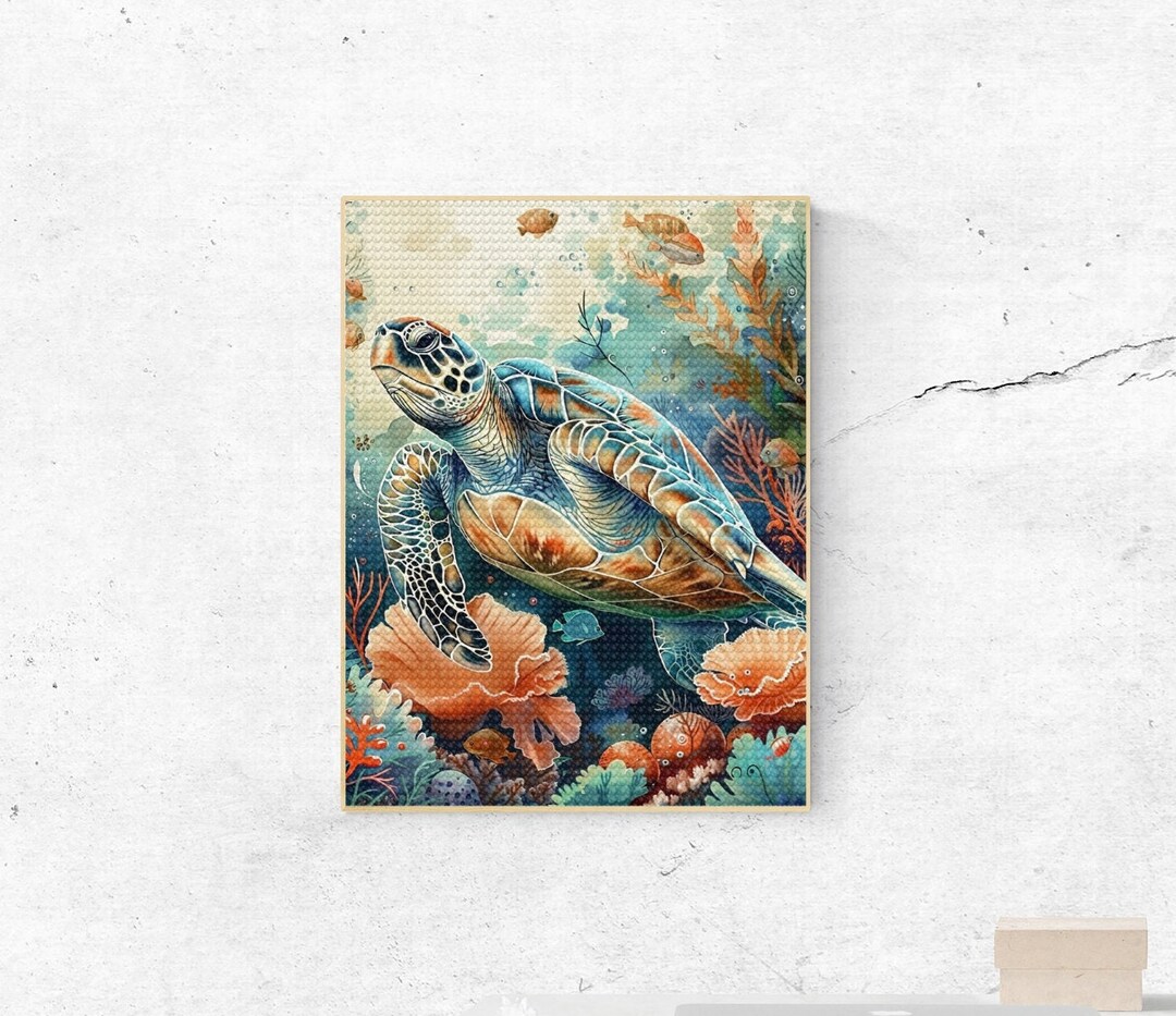 Sea Turtle Diamond Paintings Diamond Art Paint by Number Kit 5D DIY ...